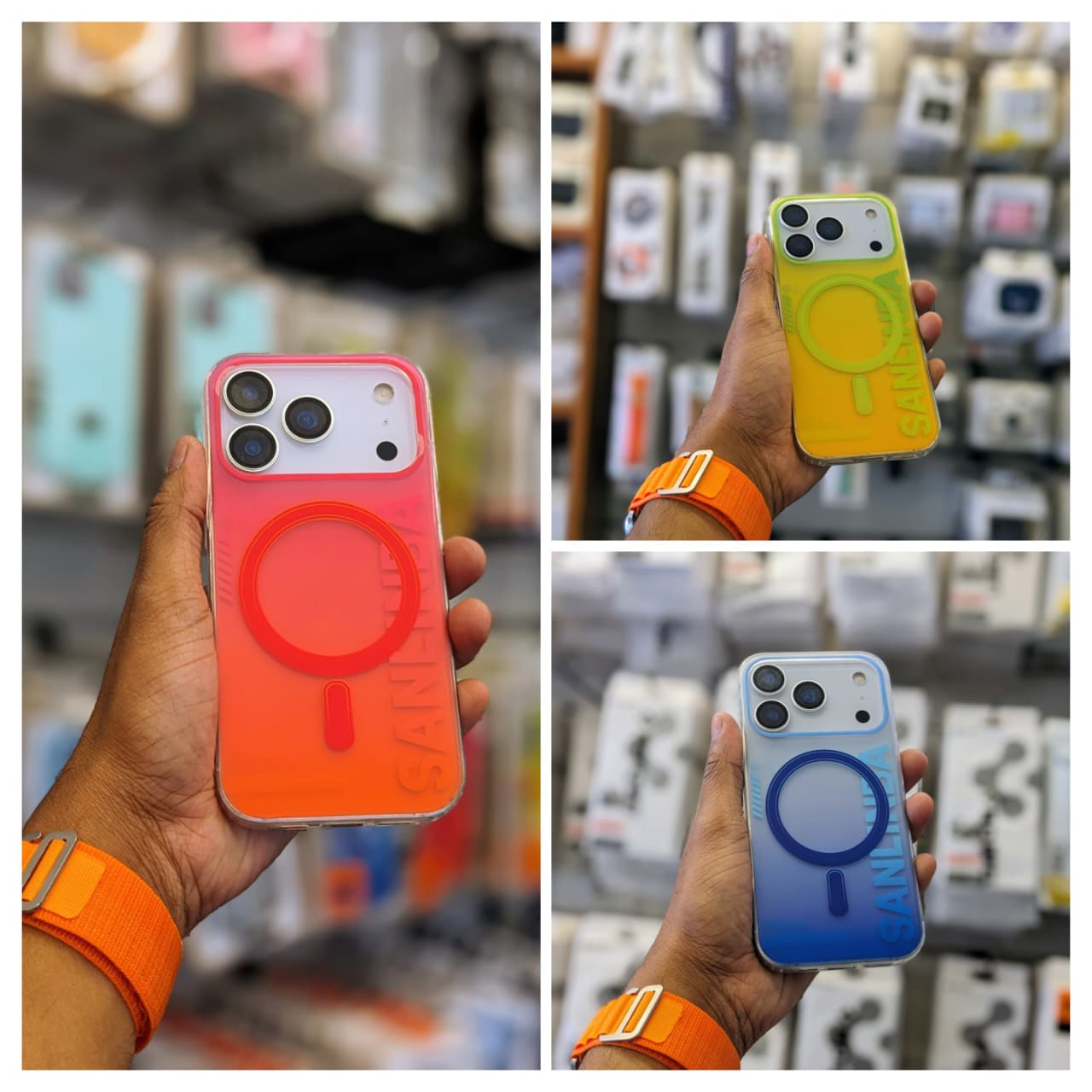 SANNE MagSafe Gradient Silicone Case for iPhone | Magnetic Clear Shock ...